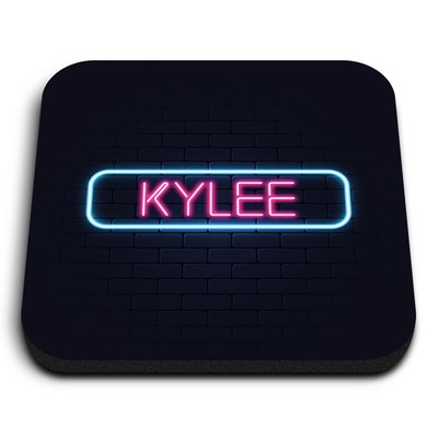 1x Square Fridge MDF Magnet Neon Sign Design Kylee Name #353187 | eBay UK