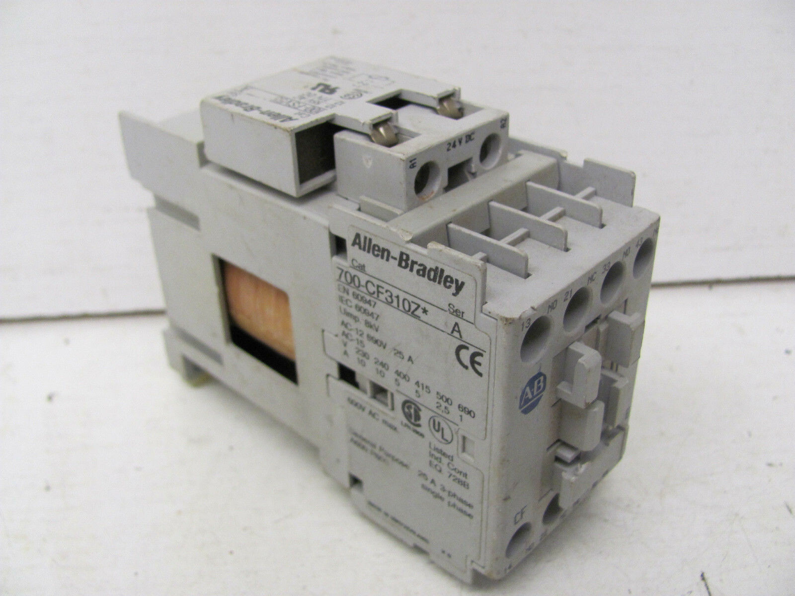 ALLEN BRADLEY CONTACTOR 700-CF310Z SER A 600VAC W/ 100-FSV55 COIL USED ...