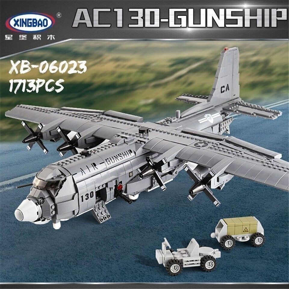 WW2 AC-130 Gunboat Aircraft Building Blocks Military MOC Bricks Models ...