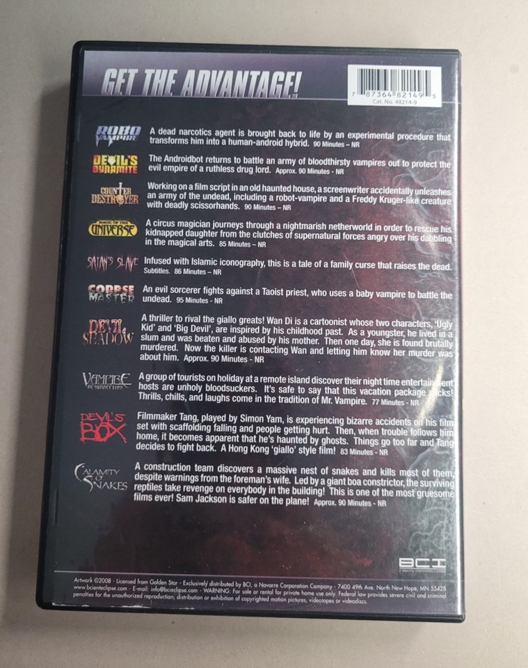 Eastern Horror 10 Movie DVD Set Advantage Collection DVD Robo Vampire ...