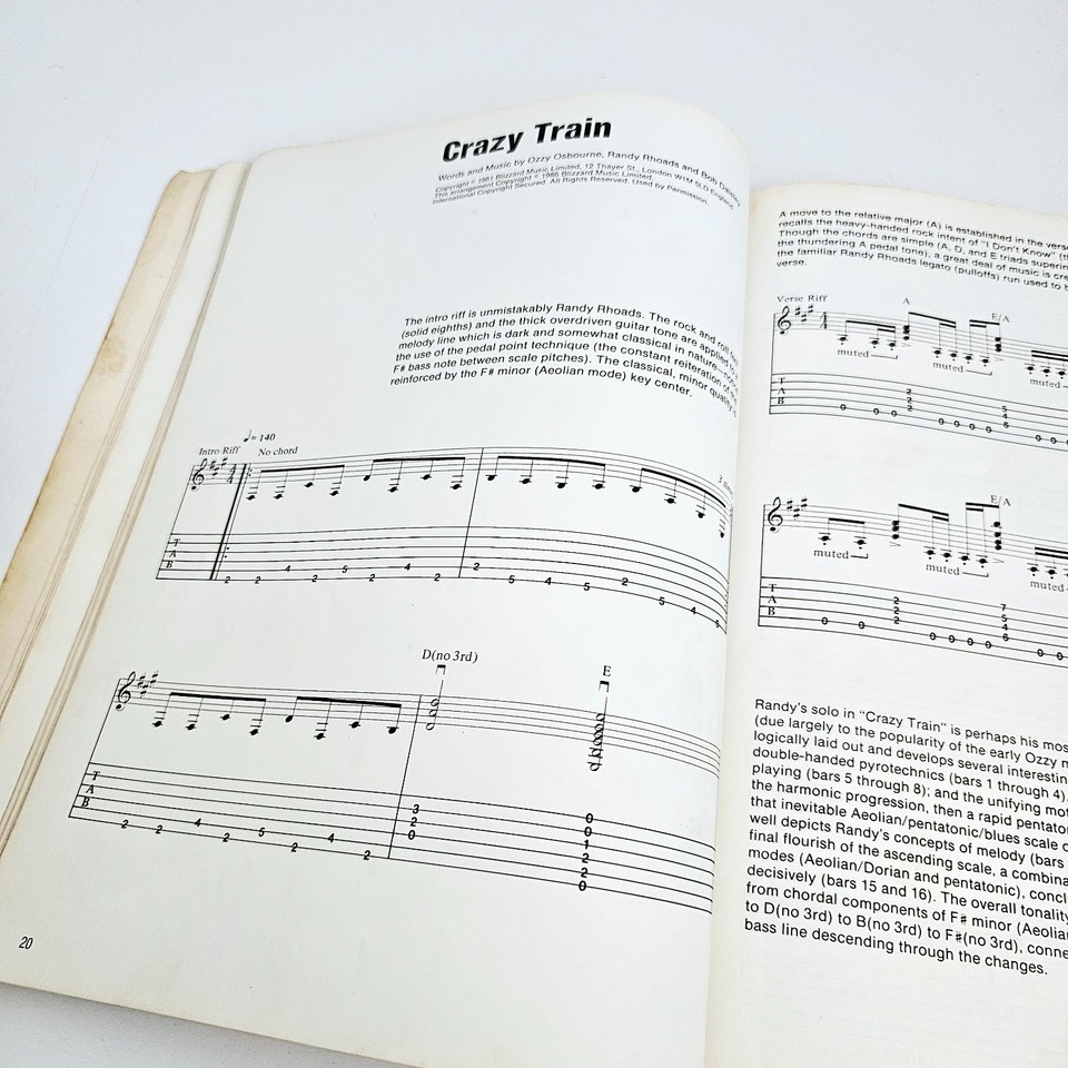 Original Randy Rhoads Guitar Tab Lessons Wolf Marshall 1986 Ozzy Free ...