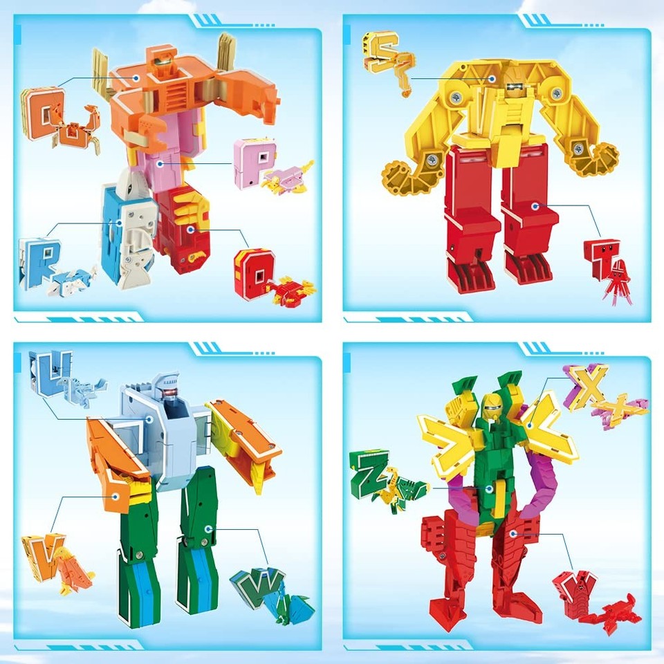 Alphabet Animal Toys for Kids, STEM ABC Learning Alphabots Transforming ...