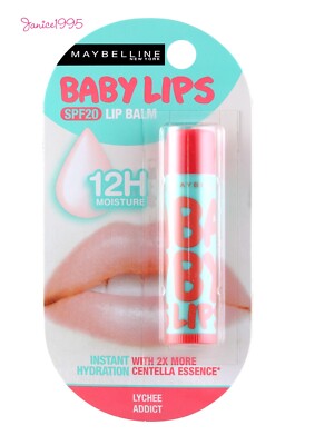 MAYBELLINE Baby Lips 12hr Moisture +Centella SPF20 Lip Balm LYCHEE ...