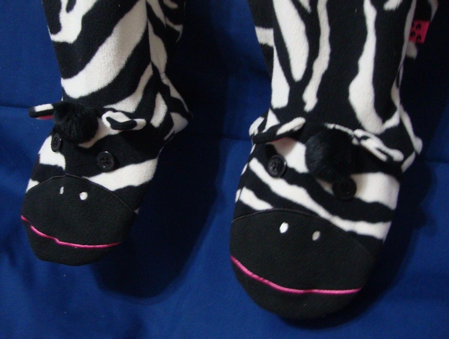 Nick & Nora One-Piece Fleece ZEBRA Striped Footie Paj… - Gem