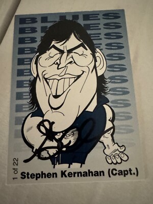 STEPHEN KERNAHAN (CAPT) 1995 PREMIERSHIP/PREMIERS HAND-SIGNED CARD ...