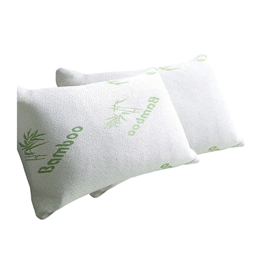 2X Luxury Natural Memory Foam Bed Pillows Bamboo Fabric Cover 70X40 Cm ...