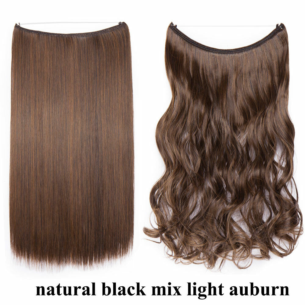 Long Real Straight Curly Wire Headband One Piece Clip in on Hair ...