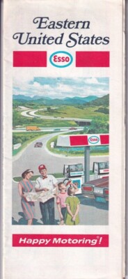 Eastern United States Map Circa 1970's by Esso B | eBay