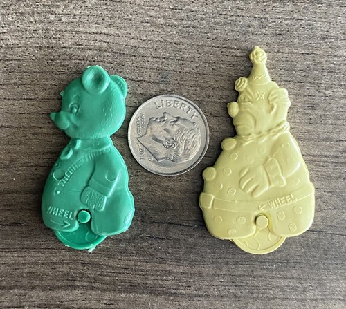 Vintage Cracker Jack Plastic Toys Clown & Bear On Wheel | eBay