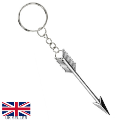 Large Arrow Keyring Silver Archery Bowman Archer Keychain Toxophilite ...
