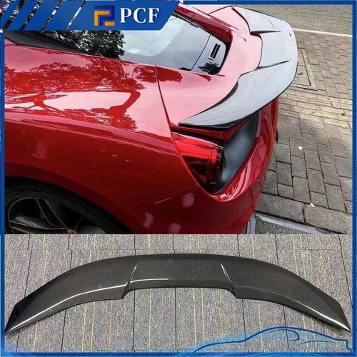 Carbon Fiber Car Rear Spoiler Lip Wings CPVER TRIM For Ferrari 488 2015 ...