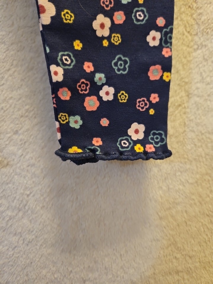 Garanimals Baby Girl 18 Months Cotton Blend Elastic Waist Blue Floral ...