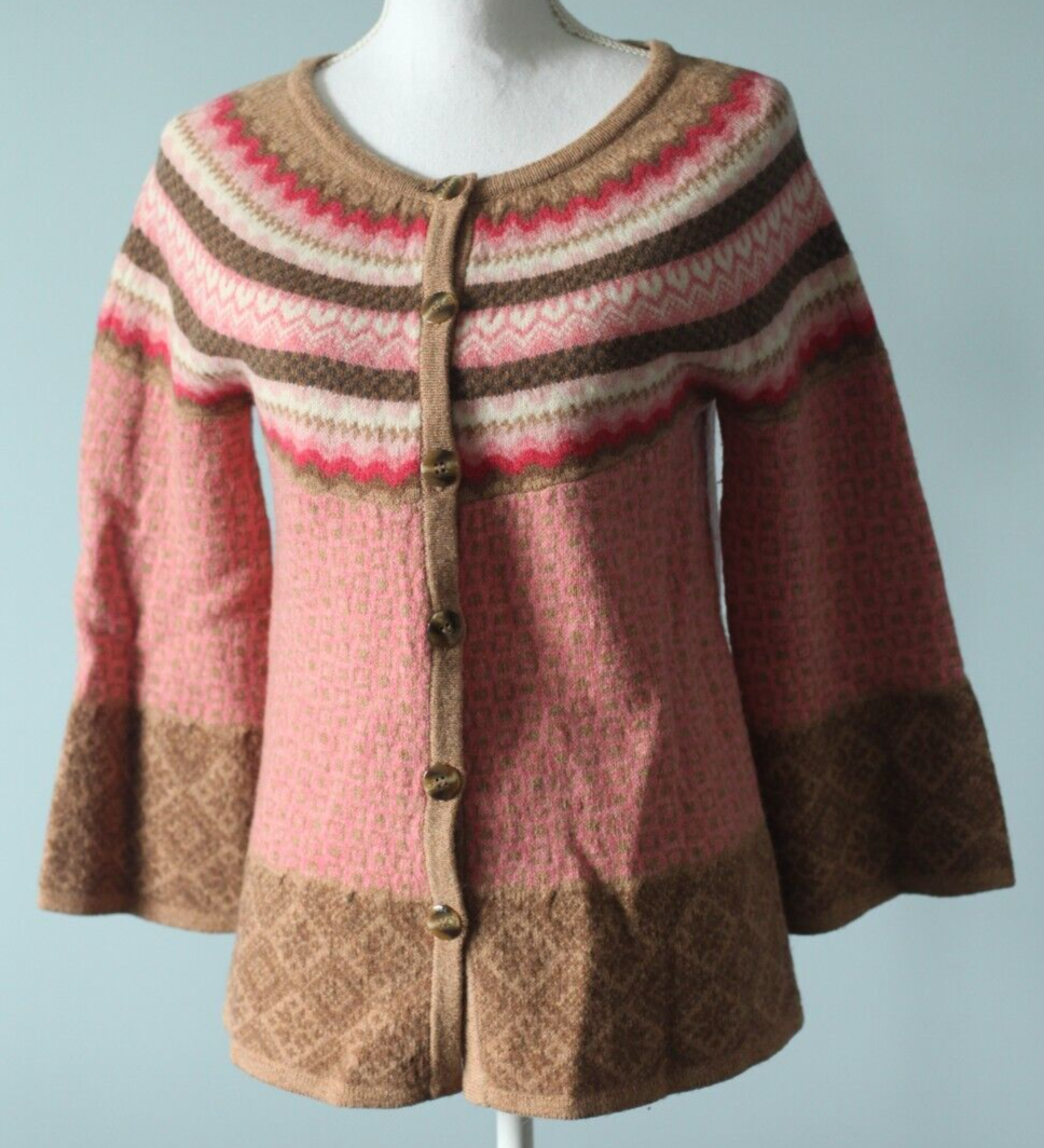 Sundance Wool Fair Isle Sweater Nordic Stripes Lambs Wool Cardigan ...