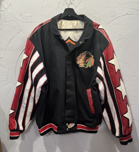Vintage 90s RARE Jeff Hamilton NHL Chicago Blackhawks Reversible Star ...