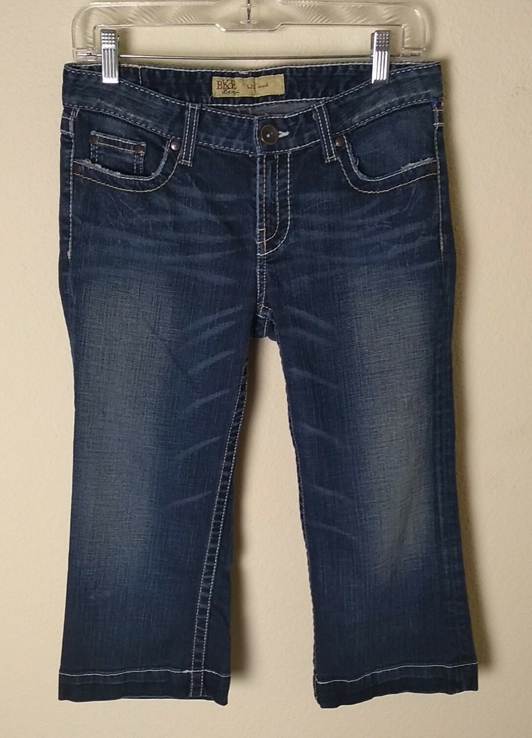 Buckle BKE Denim Lily Stretch Style BKL399 Stonewashed Whiskered Capri ...