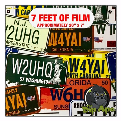 Hydrographic film Traveler License Plates hydro dipping 7' x 20" hydro ...
