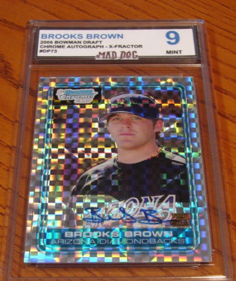 BROOKS BROWN Rookie AUTO****2006 Bowman CHROME DRAFT***Xfractor---MINT ...
