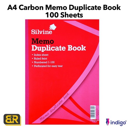 2 x Silvine Carbon A4 Memo Duplicate Book Ruled Feint Sheet Perforated ...