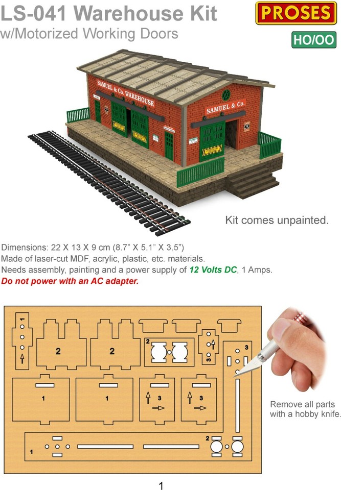HO Scale Warehouse Kit with Motorized Working Doors (see video) for ...