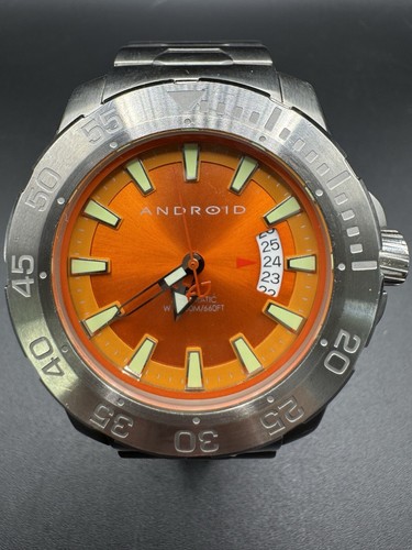Android Automatic 300M Dive Watch Orange Dial Seiko Movement Near Mint ...