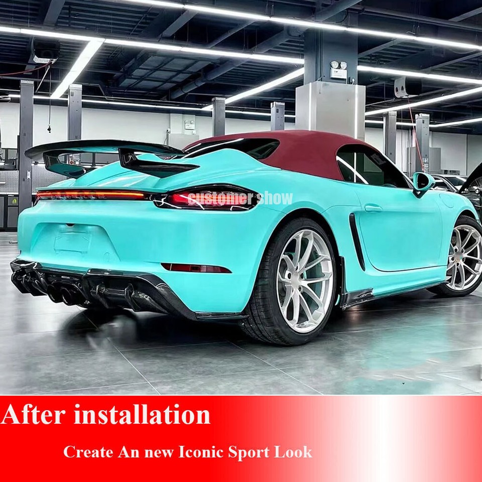 For Porsche 718 Boxster Cayman Spyder Rear Bumper Diffuser Lip Chin ...