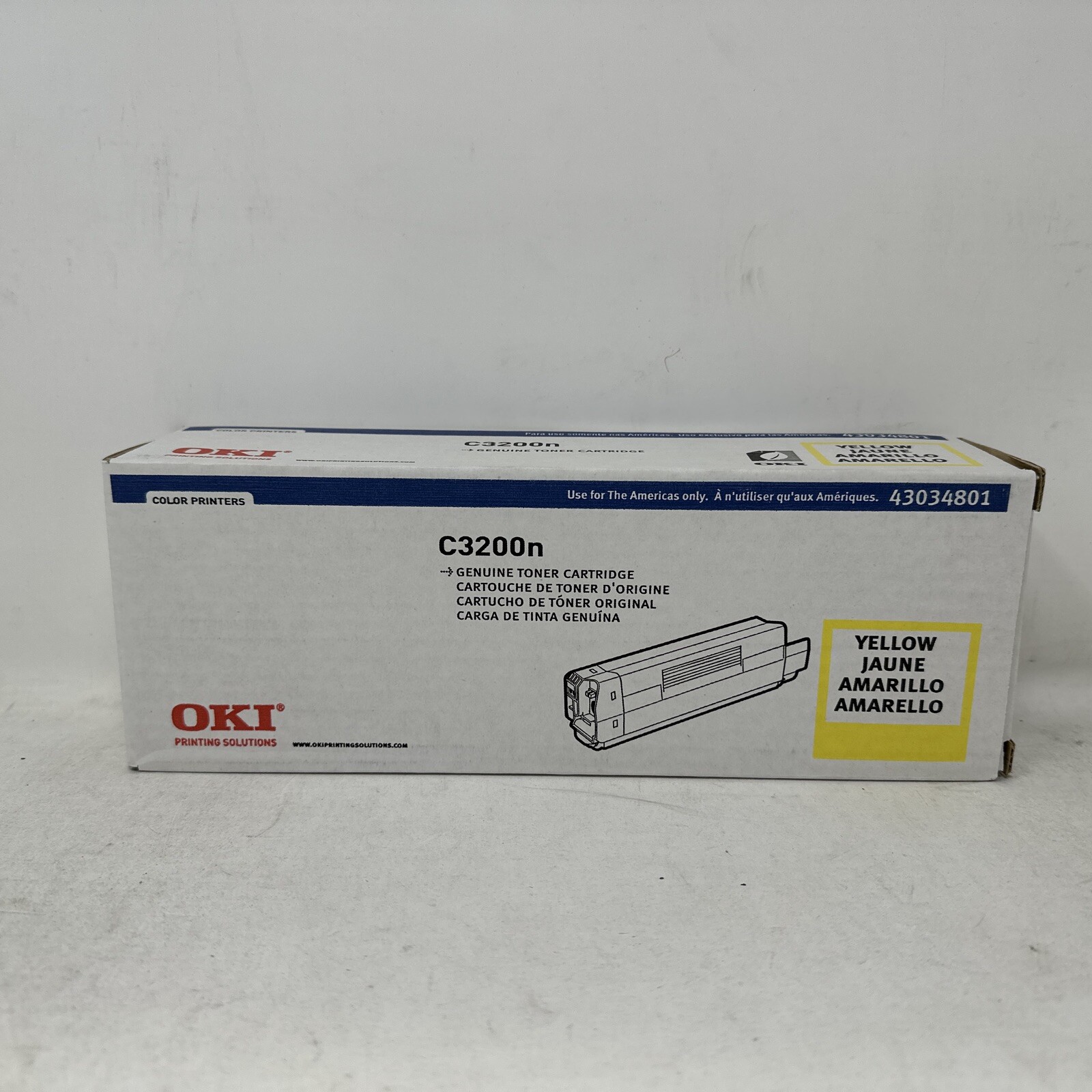 Genuine Okidata 43034801 Toner Cartridge Yellow OKI C3200n | eBay