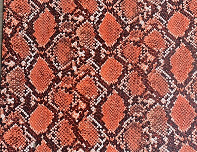 Orange Cobra Snake Embossed Faux vinyl fabric sold by the yard 54” wide ...