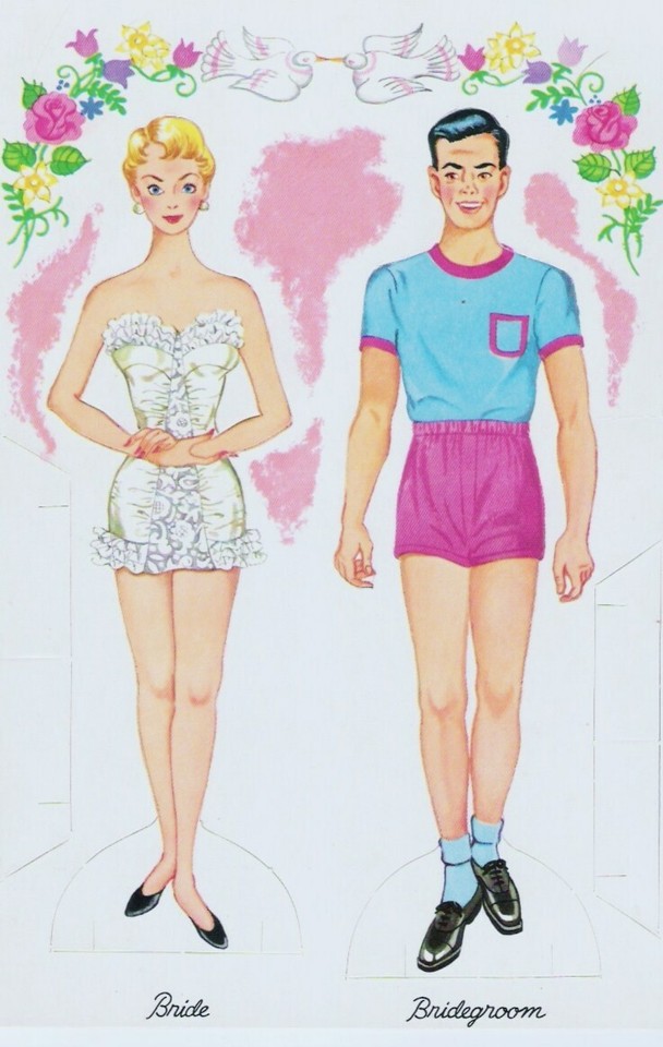 VINTAGE UNCUT 1955 BRIDAL PARTY PAPER DOLLS~#1 TOP REPRODUCTION SELLER ...