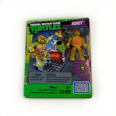 Mega Bloks Teenage Mutant Ninja Turtles Mikey Nunchuk Training Figure ...