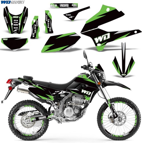 WD Decal Graphics Kit FITS for Kawasaki KLX250 W# PLATES Dirtbike MX 08 ...