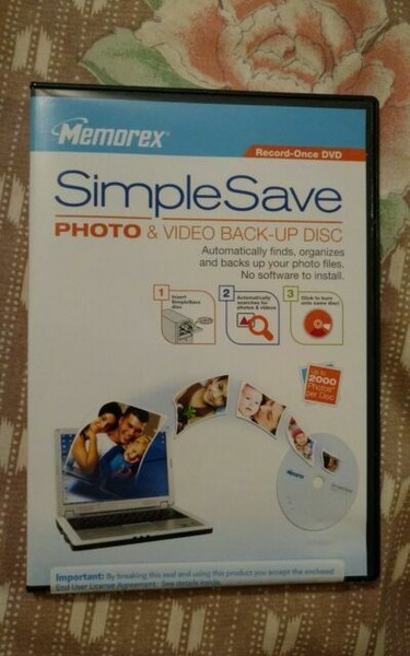 4 X Memorex Simple Save Photo and Video Back up Discs DVDs for sale ...