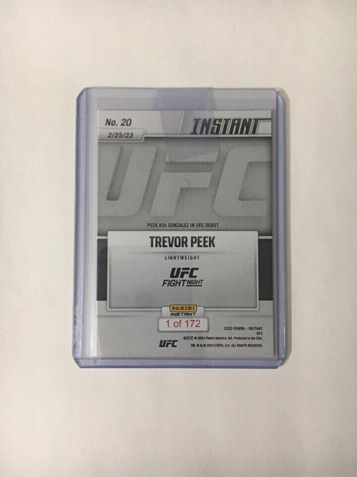 2023 PANINI UFC INSTANT #20 RC TREVOR PEEK KO's GONZALEZ IN UFC DEBUT ...