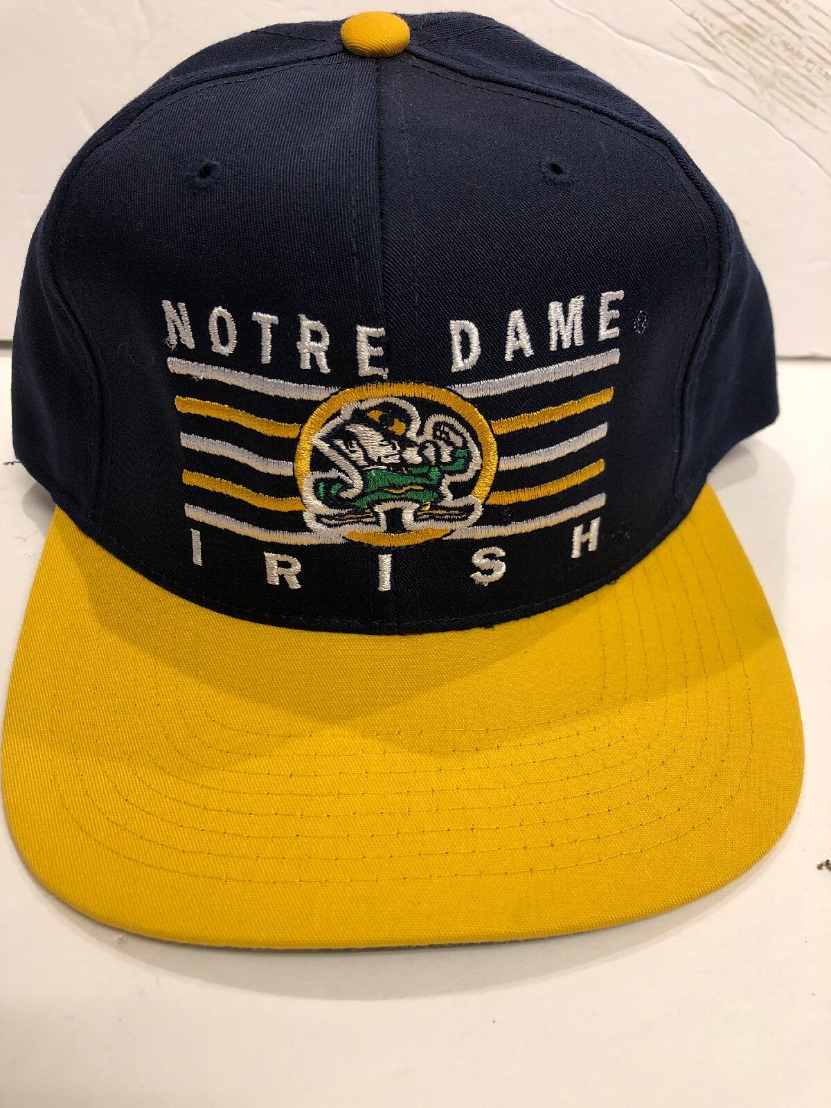 NOTRE DAME FIGHTING IRISH ANNCO SPLASH SCRIPT VINTAGE 90'S HAT CAP ...