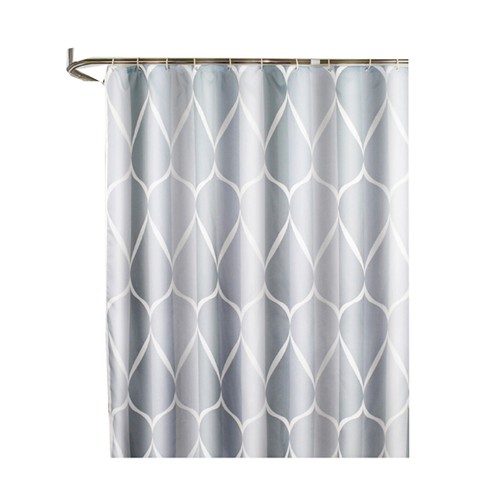 1pc Waterproof Shower Curtain with Hooks Geometric Printed Bath ...