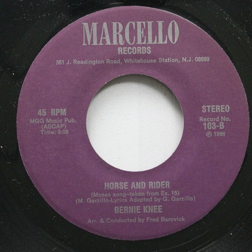 Rock 45 Bernie Knee - Horse And Rider / Oh, Israel My Son On Marcello ...