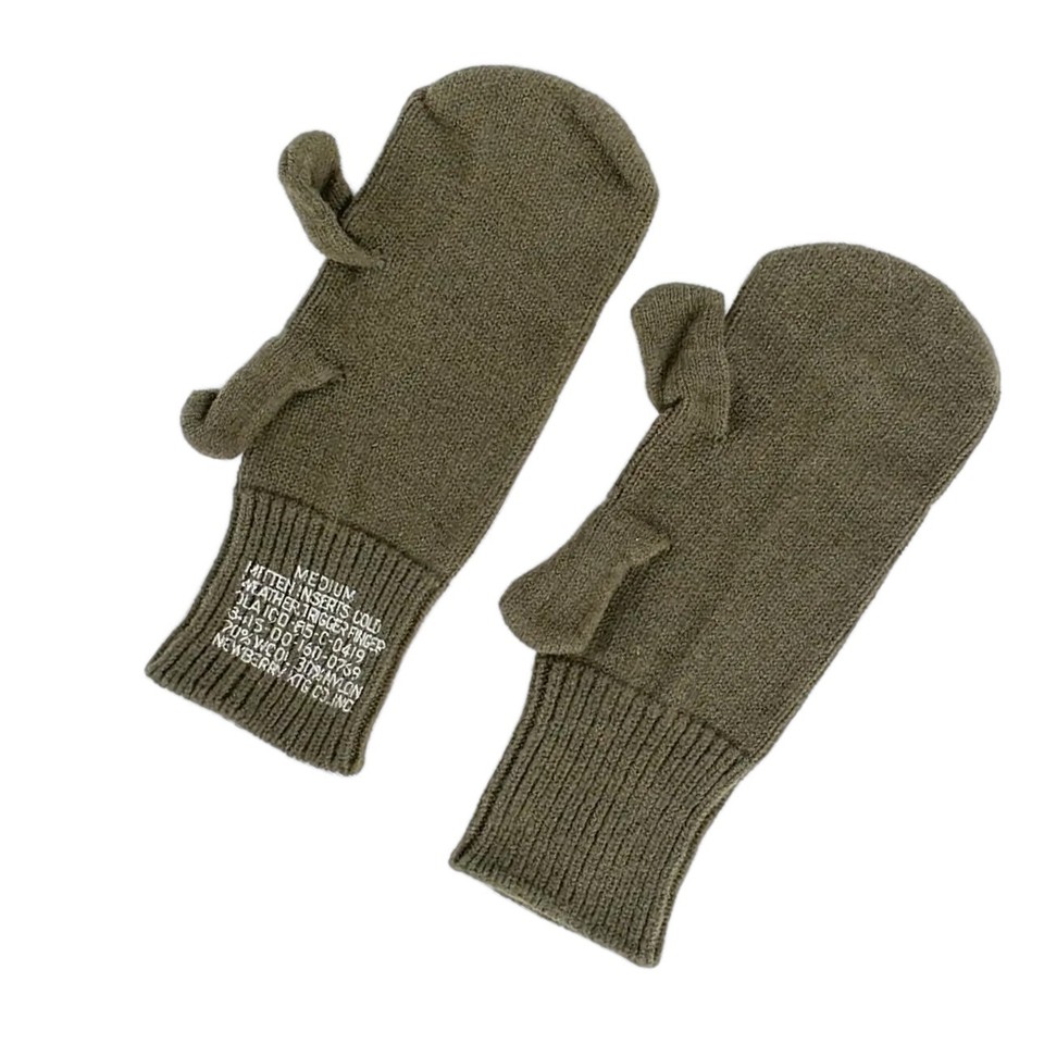 US Military Wool Trigger Finger Mitten Liners Cold Weather Wool Blend ...