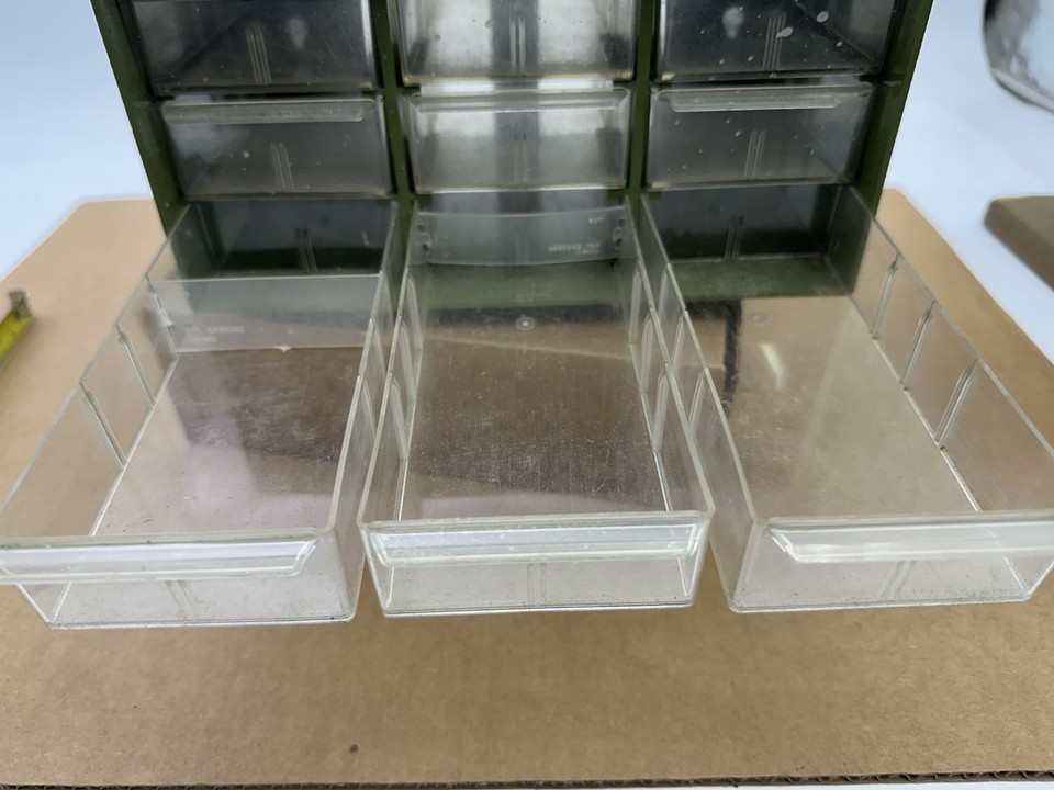 Vintage Akro-Mils 9 Drawer Plastic Storage Cabinet Model 10-109 Olive ...