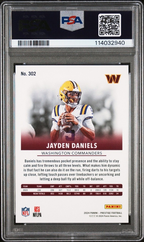 Jayden Daniels 2024 Panini Prestige #302 PSA 9 Rookie (RC) | eBay