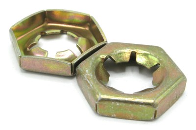 3/8-16 Stamped Steel Lock Nut, 11/16" Hex, 6-notch, 50pc | eBay