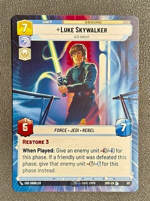 Luke Skywalker HYPERSPACE - Star Wars Unlimited #317 - Spark of Rebellion (SOR) | eBay