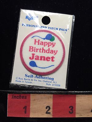 Old Stock As-Is HAPPY BIRTHDAY Patch ~ First Name Of JANET 69WG | eBay