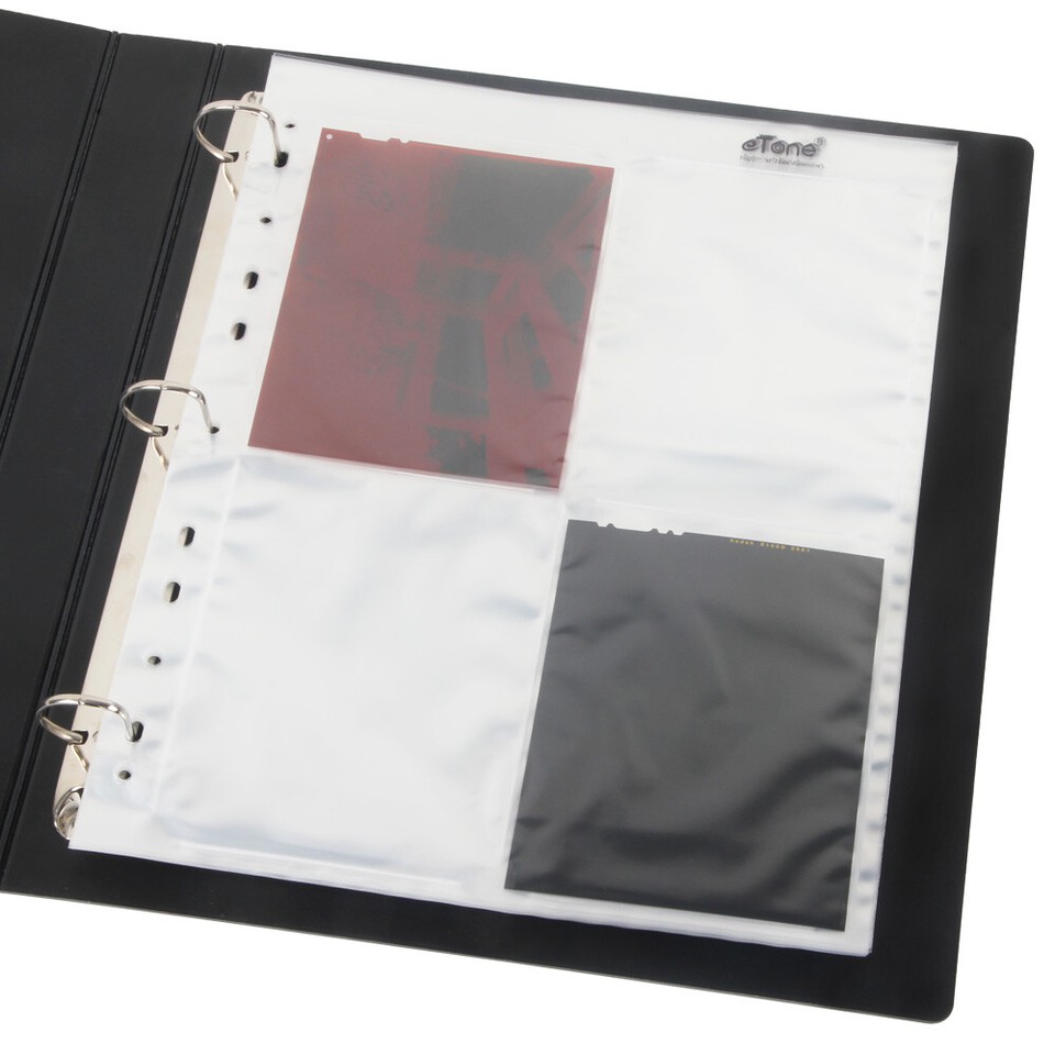 50X Archival Storage Sheets 4x5 Page Bag Ring Binder Archival B&W Film ...