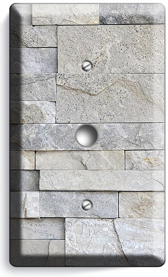 RUSTIC GRAY STACKED STONE STYLE LIGHT SWITCH OUTLET WALL PLATE KITCHEN ...
