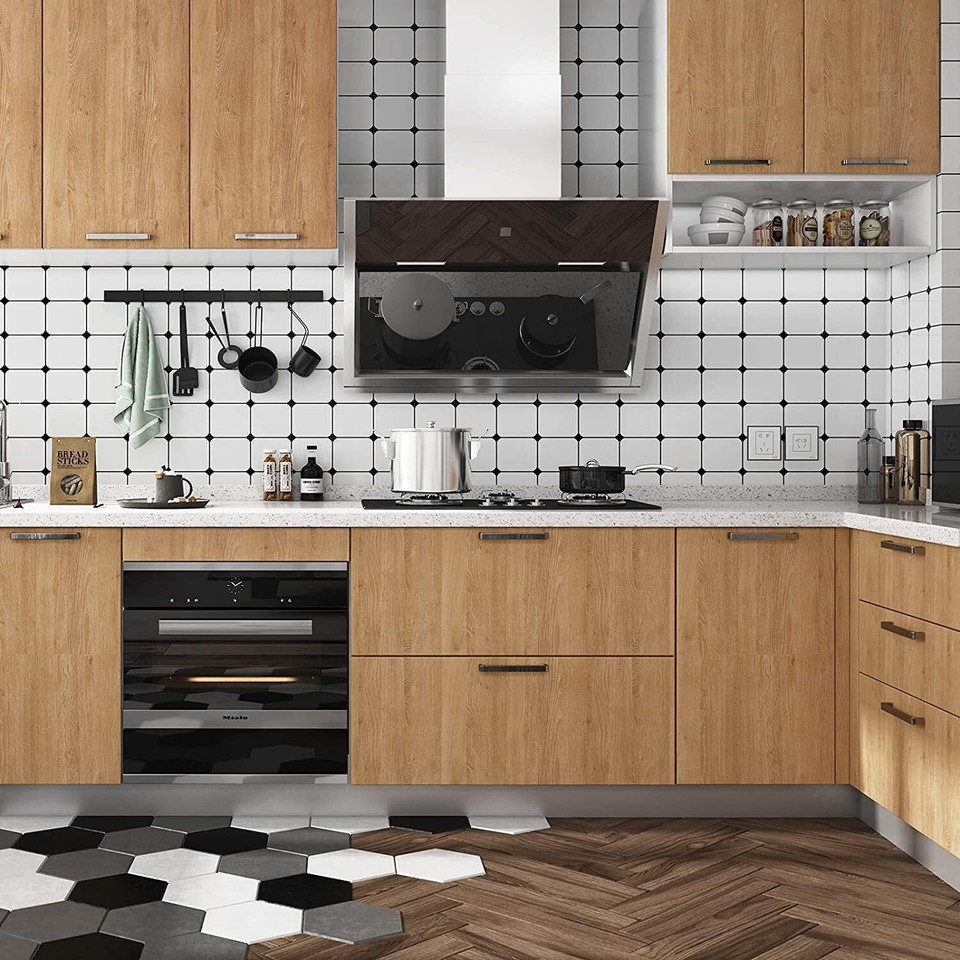 5M Gloss PVC Sticky Back Vinyl Self-Adhesive Cupboard Door Worktop ...