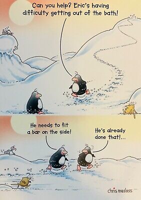 Funny Eric the Penguin Birthday Greeting Card ~ Eric’s Bath ~ Bar On ...