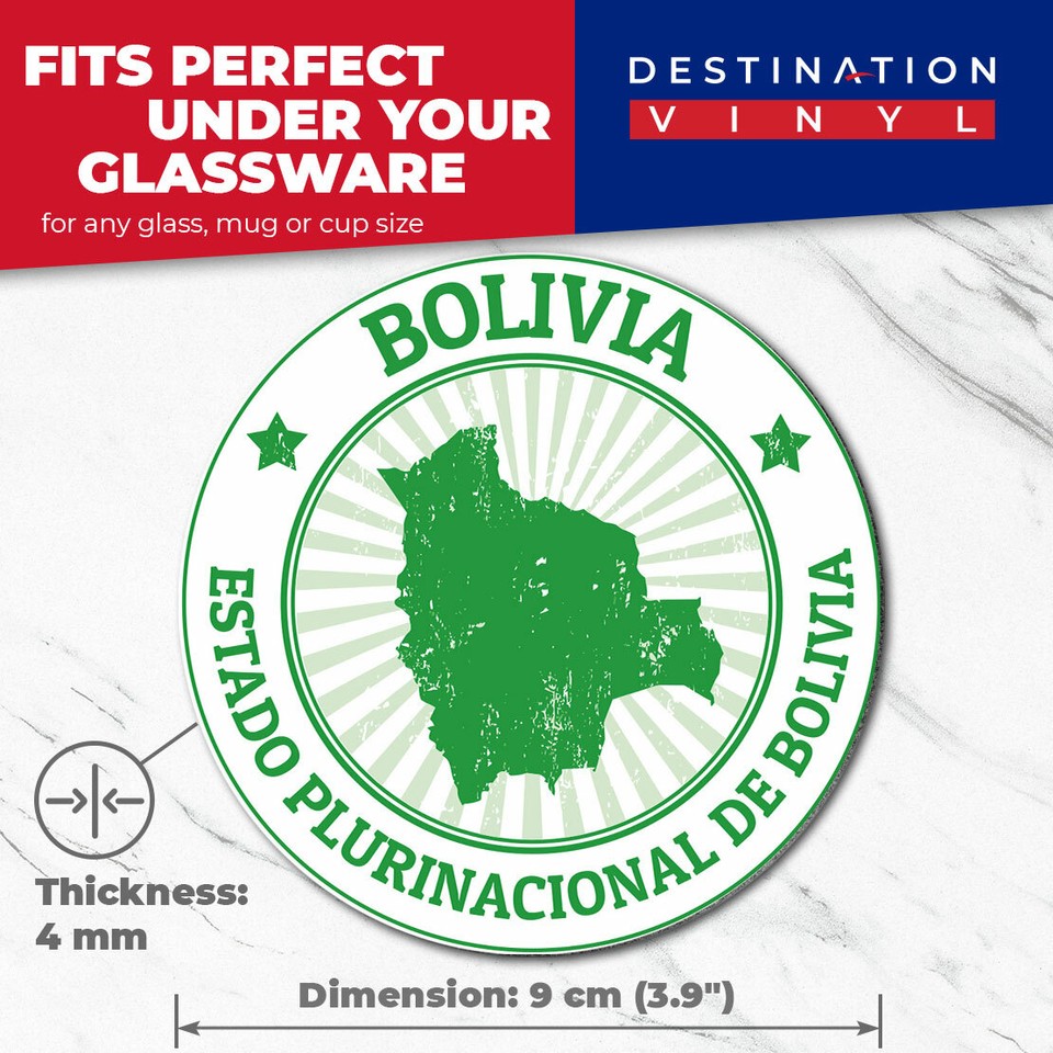 2 x Coasters - Distressed Bolivia Travel Map Home Gift #4653 | eBay UK