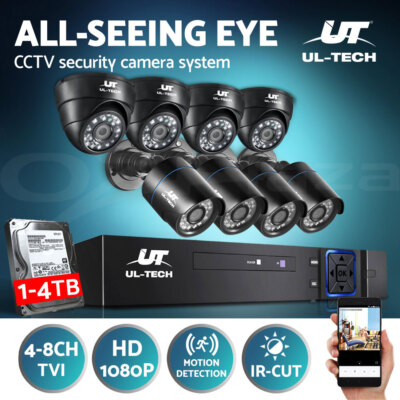 UL-tech CCTV Security Camera System 1080P 4CH 8CH DVR Home Outdoor Long ...