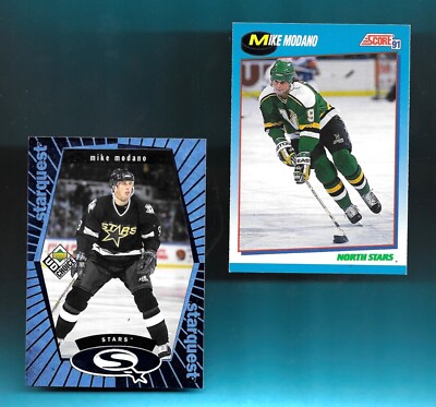 BOTH! MIKE MODANO-DALLAS STARS/NORTH STARS 91 SCORE CANADIEN/STARQUEST ...