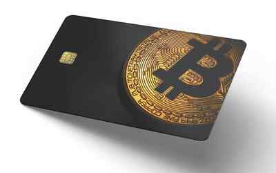 Bitcoin Credit Card Skin (2-Pack) Black Crypto BTC Decal for Finance ...