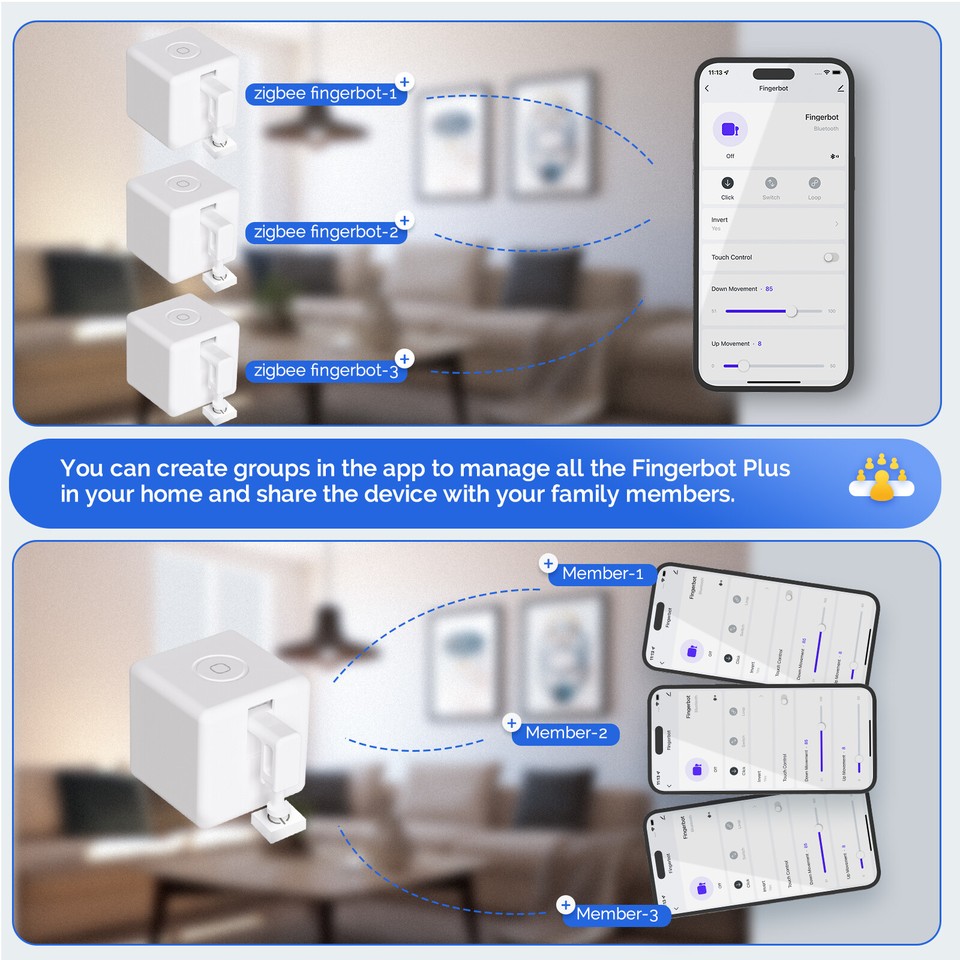 MOES ZigBee Fingerbot Plus Smart Switch Button Pusher Timer Voice ...